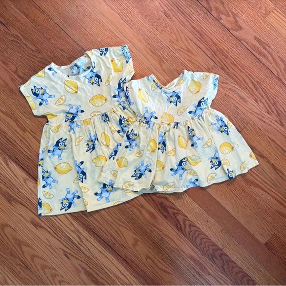 Matching Sets | Bluey Lemon Print Dresses Matching Sister | Poshmark